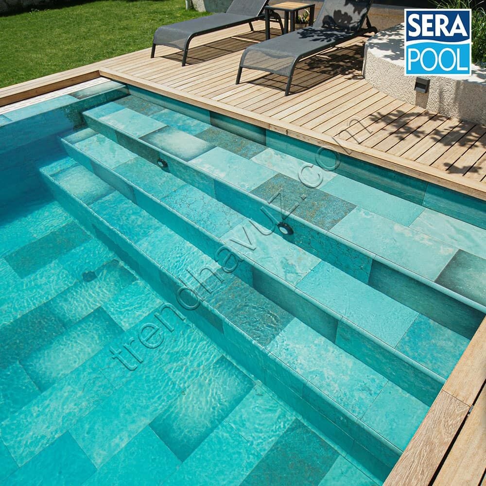 Serapool Firuze Mix Doğal Porselen (1 m² - 33x66 cm) - Trendhavuz